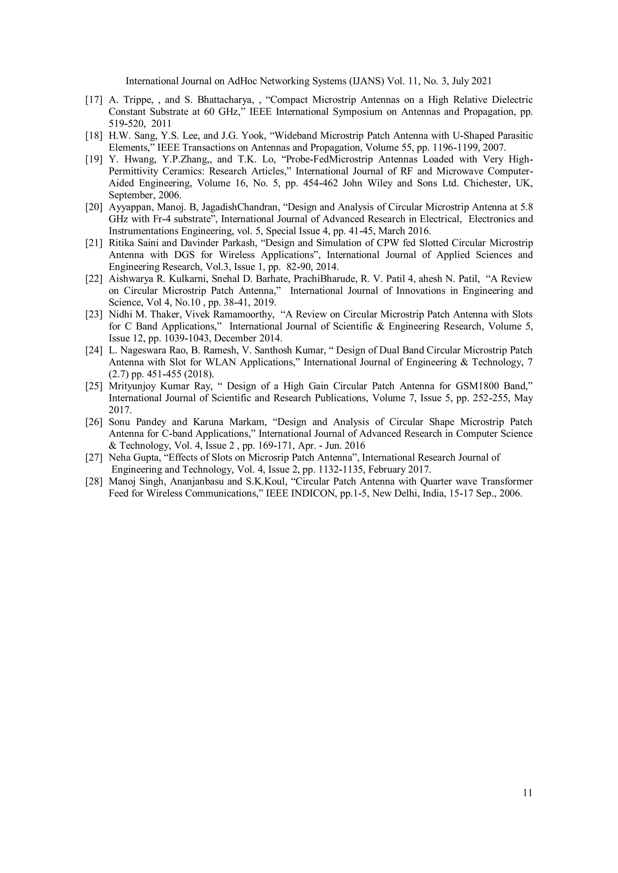 DESIGN OF A COMPACT CIRCULAR MICROSTRIP PATCH ANTENNA FOR WLAN APPLICATIONS | PDF