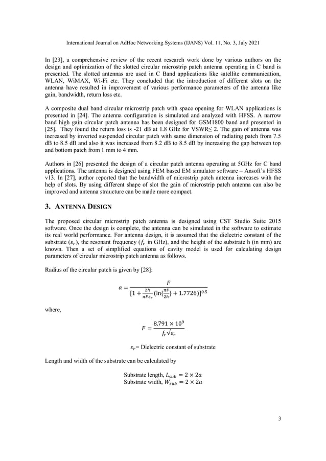 Design of a Compact Circular Microstrip Patch Antenna for WLAN Applications | PDF