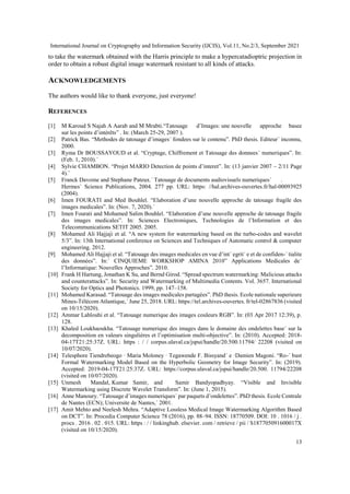 ROBUSTNESS EVALUATION OF WATERMARKING BASED ON THE HARRIS PRINCIPLE | PDF