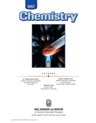 Holt Chemistry R Thomas Myers Keith B Oldham Salvatore Tocci | PDF