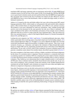 EVALUATION OF SEMANTIC ANSWER SIMILARITY METRICS | PDF