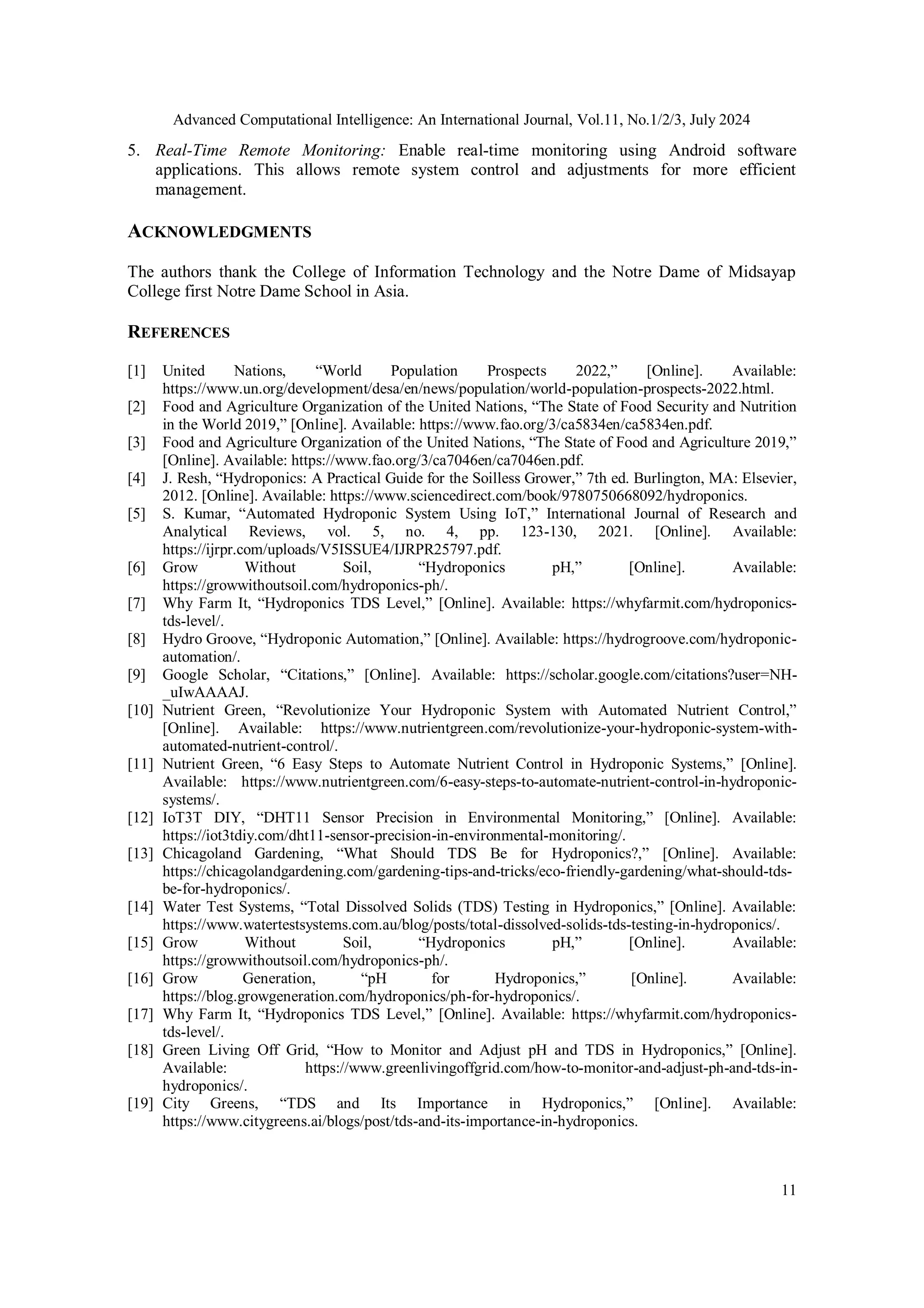 AUTOMATED HYDROPONIC FARMING SYSTEM USING NUTRIENT FILM TECHNIQUE | PDF