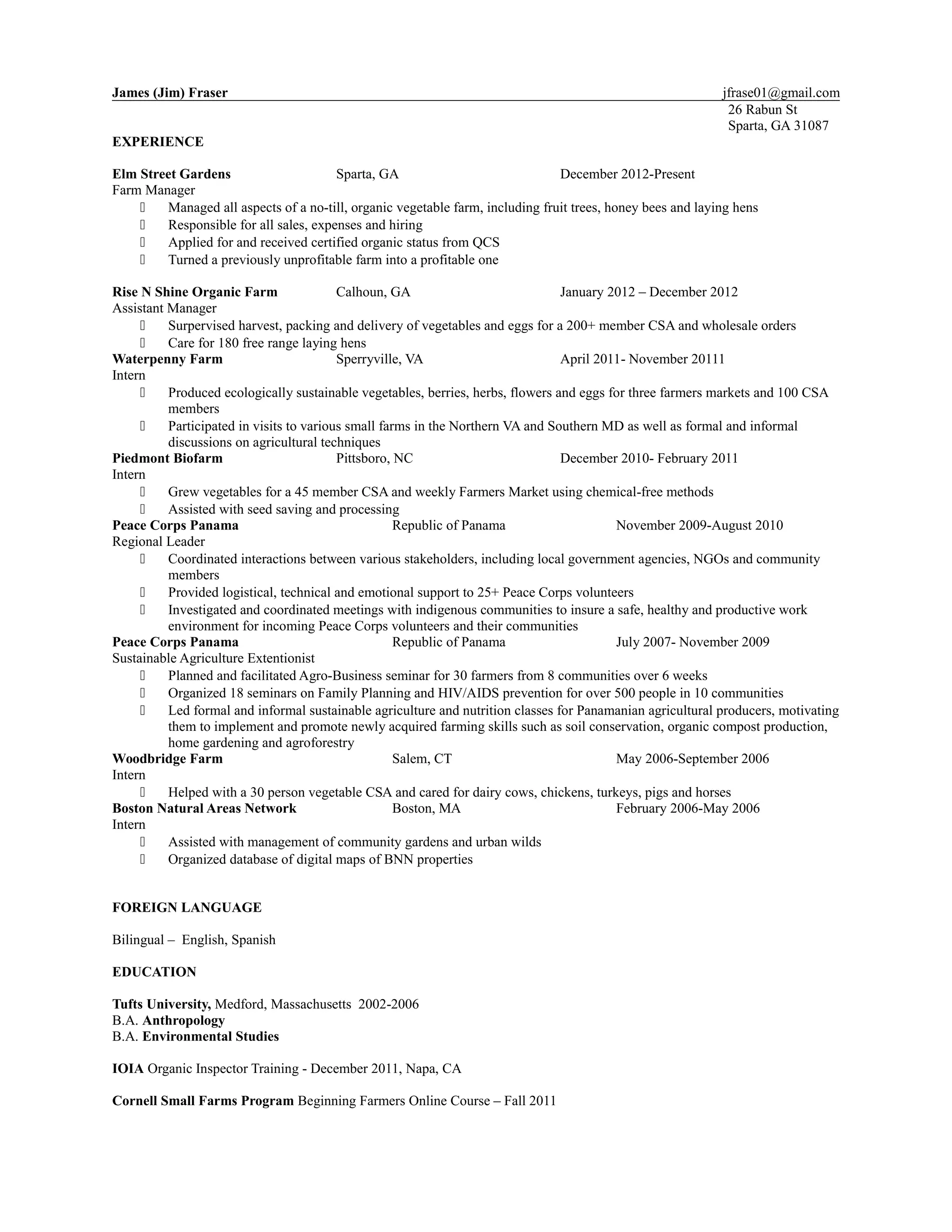 James Fraser - Resume | DOC