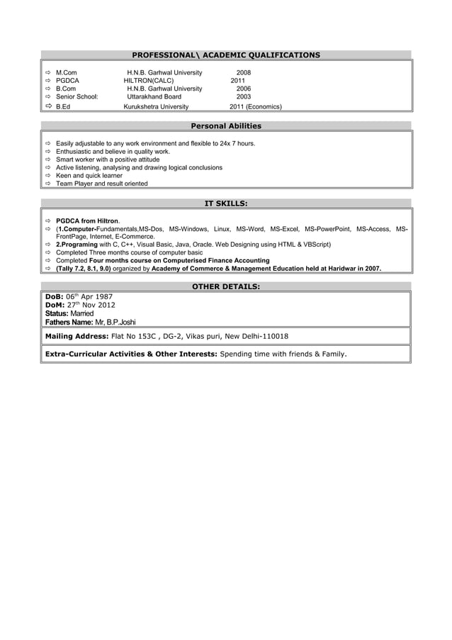 Himani Pandey_CV | PDF