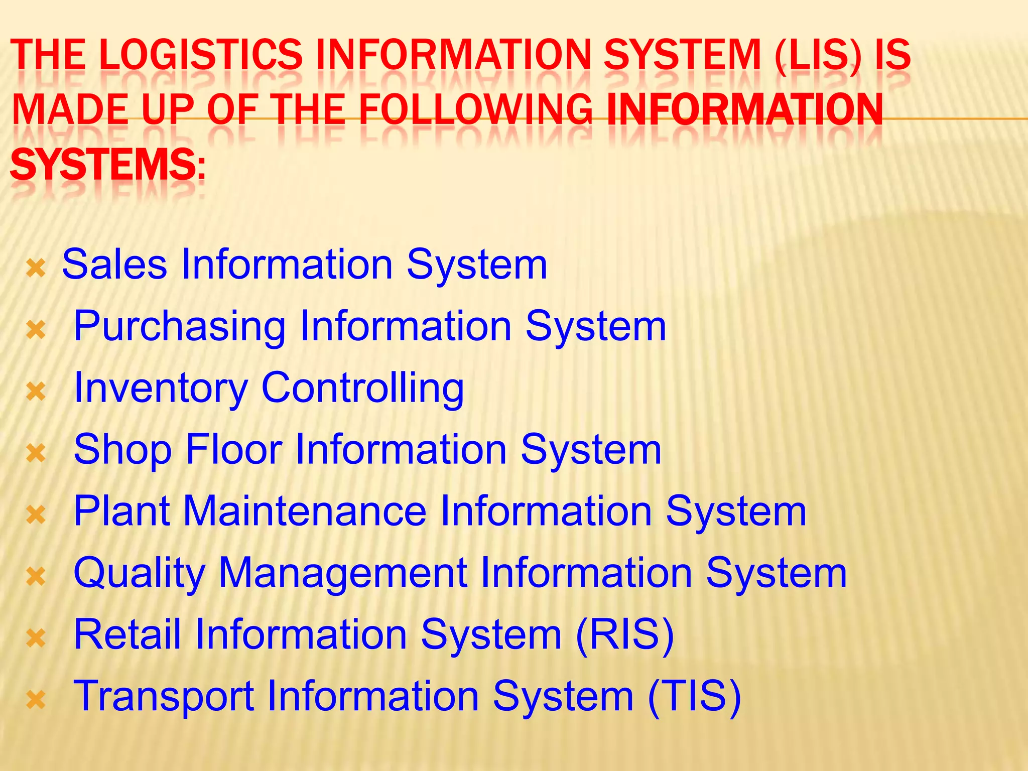 Logistics Information System | PPTX