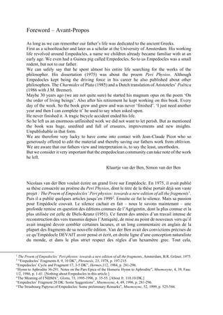Empedocles Poem On Natural Philosophy Nicolaas Van Der Ben | PDF