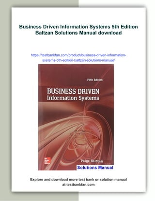 Business Driven Information Systems 5th Edition Baltzan Solutions ...