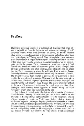 Graph Separators With Applications Frontiers In Computer Science Arnold ...