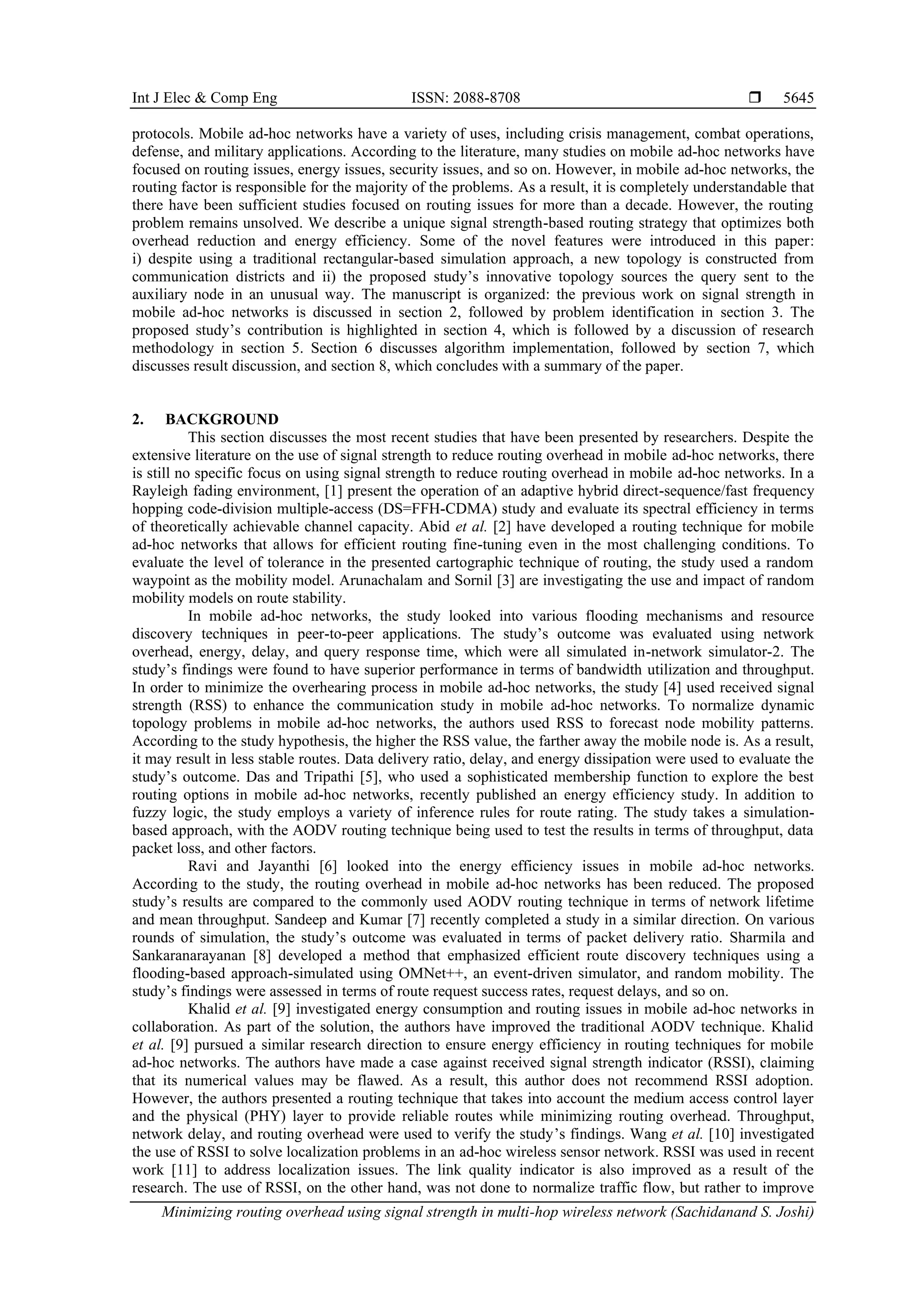 Minimizing Routing Overhead Using Signal Strength In Multi Hop Wireless Network Pdf