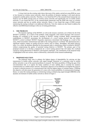 Minimizing routing overhead using signal strength in multi-hop wireless network | PDF