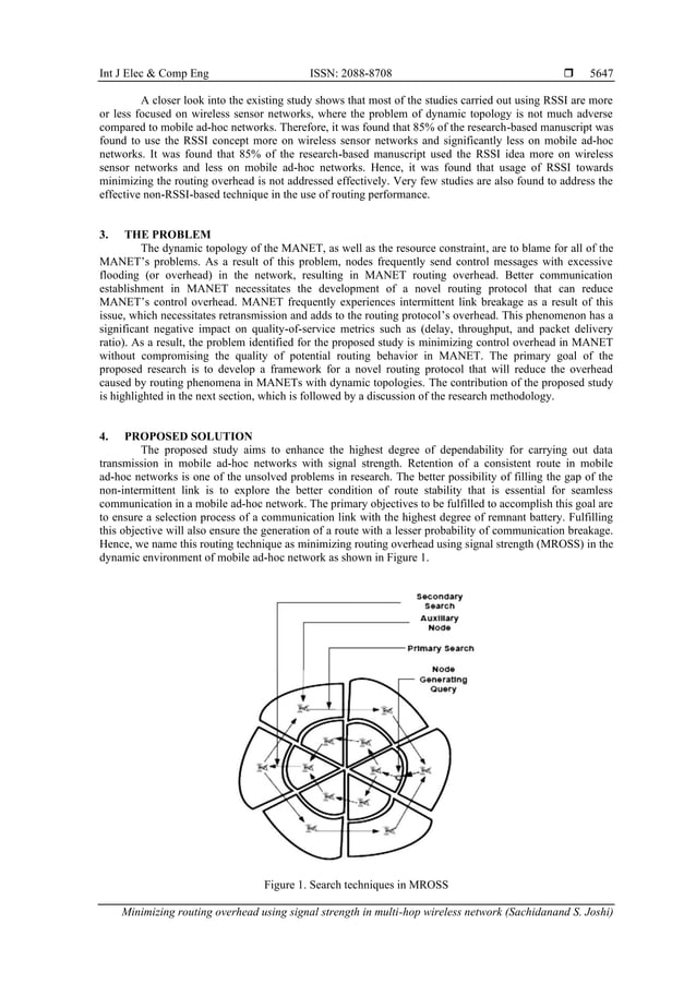 Minimizing routing overhead using signal strength in multi-hop wireless network | PDF