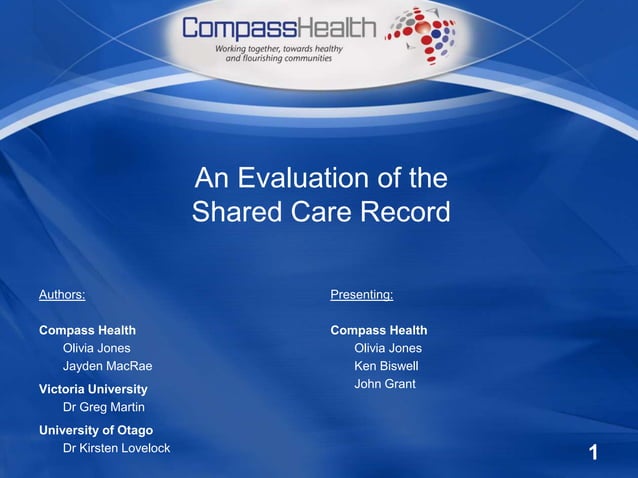An evaluation of the shared care record | PPTX | Healthcare Industry ...