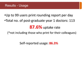 Computer-generated rounding report increases workflow efficiency | PPT