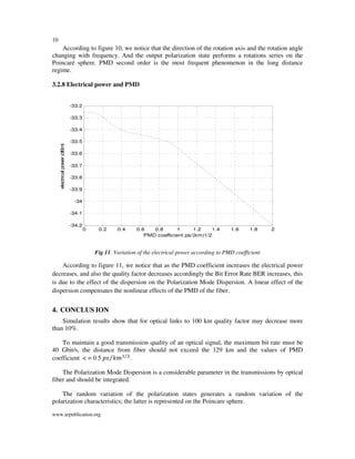 Study of Polarization Mode Dispersion in the Optical Digital Connection to High Bit Rate | PDF