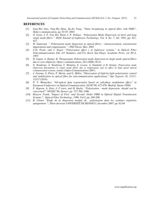 Study of Polarization Mode Dispersion in the Optical Digital Connection ...