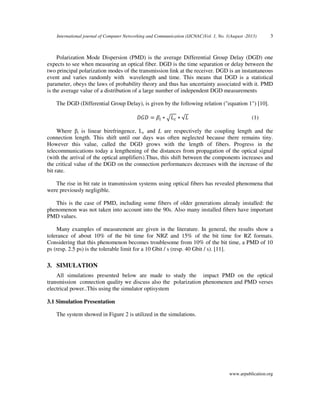 Study of Polarization Mode Dispersion in the Optical Digital Connection to High Bit Rate | PDF