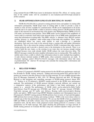 Performance Analysis and Simulation of OLSR Routing Protocol in MANET | PDF