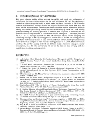 Performance Analysis and Simulation of OLSR Routing Protocol in MANET | PDF
