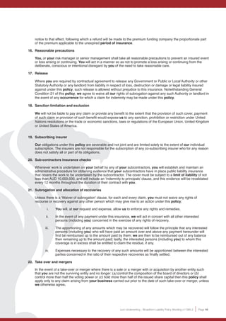 Lion Underwriting Broadform Liability Policy | PDF