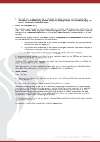 Lion Underwriting Broadform Liability Policy | PDF