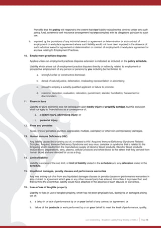 Lion Underwriting Broadform Liability Policy | PDF