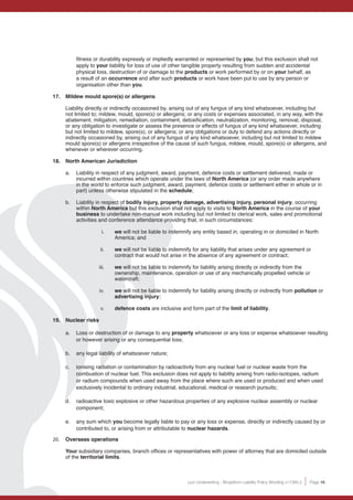 Lion Underwriting Broadform Liability Policy | PDF