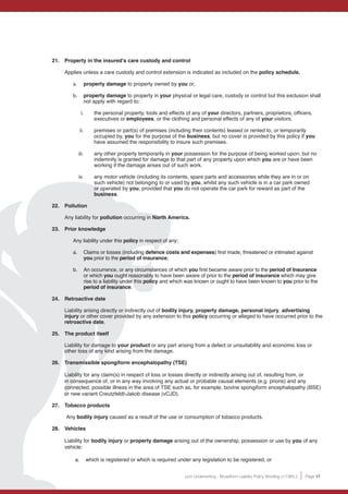 Lion Underwriting Broadform Liability Policy | PDF