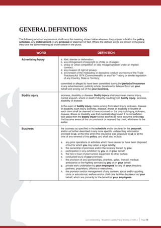 Lion Underwriting Broadform Liability Policy | PDF