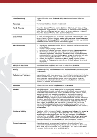 Lion Underwriting Broadform Liability Policy | PDF