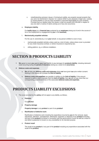 Lion Underwriting Broadform Liability Policy | PDF