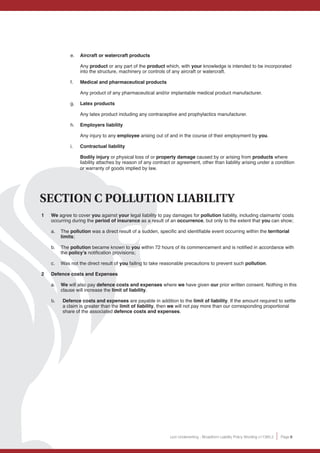 Lion Underwriting Broadform Liability Policy | PDF