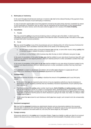 Lion Underwriting Broadform Liability Policy | PDF