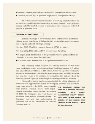Masco Annual Report 2002 | PDF