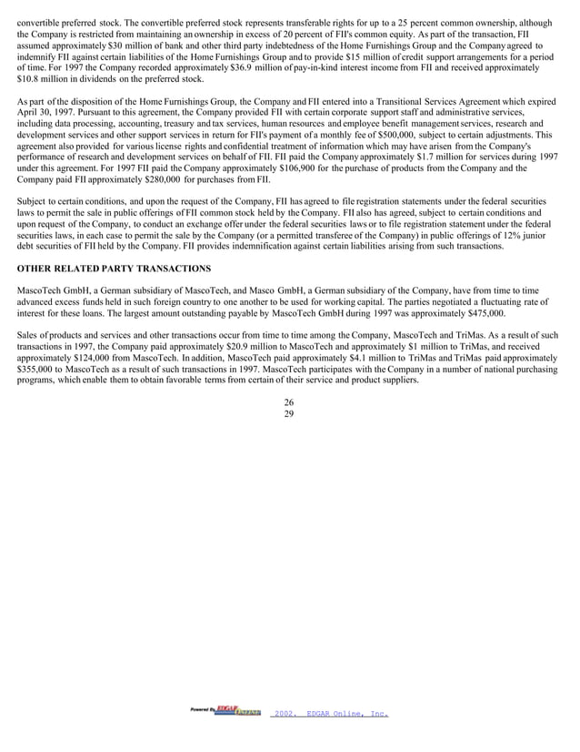 masco Proxy Statements 1998- | PDF