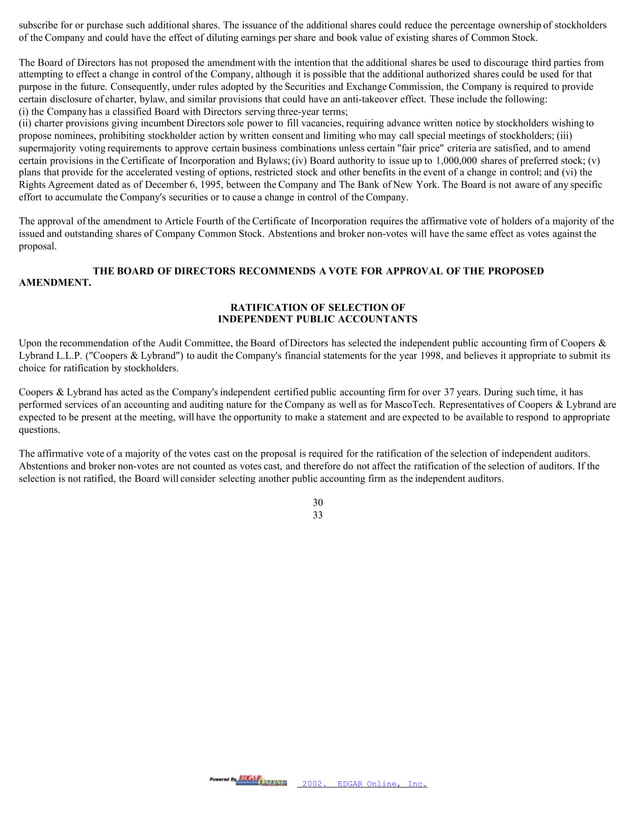 masco Proxy Statements 1998- | PDF