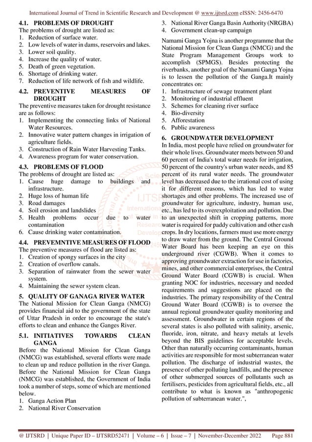 A Study on Water Resource Management and its Issues in India | PDF