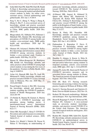 Knowledge Regarding Covid 19 and Its Preventive Measures among Higher Secondary Students in ...