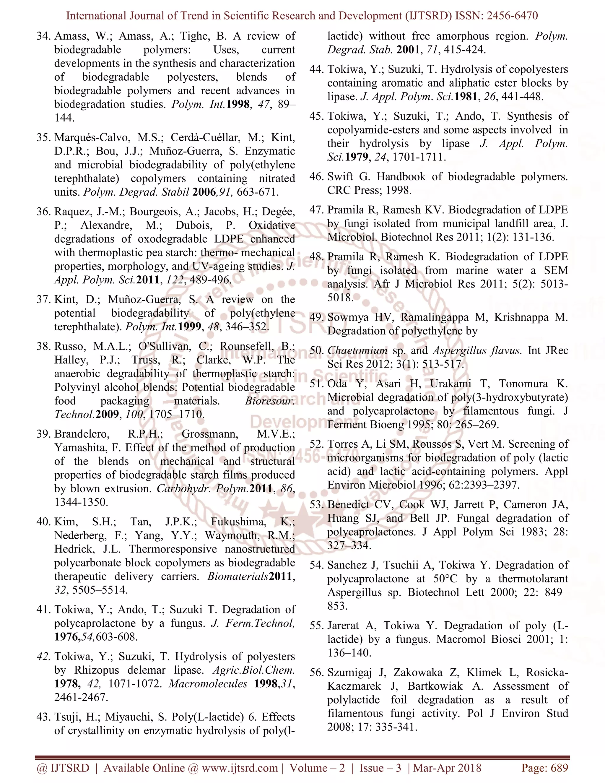Biodegradation of Plastic by AspergillusSP | PDF