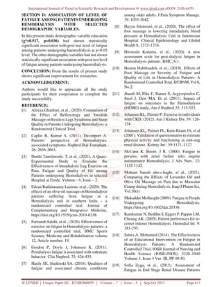 Effectiveness of Olive Oil Massage on Fatigue among the Patients ...