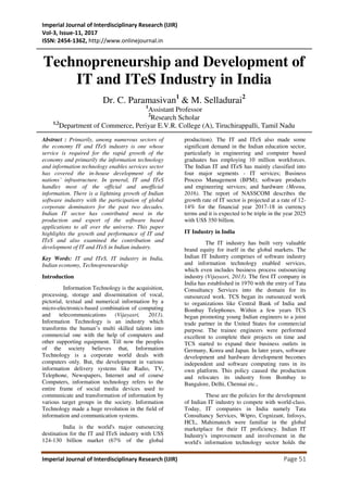 Technopreneurship and Development of IT and ITeS Industry in India | PDF