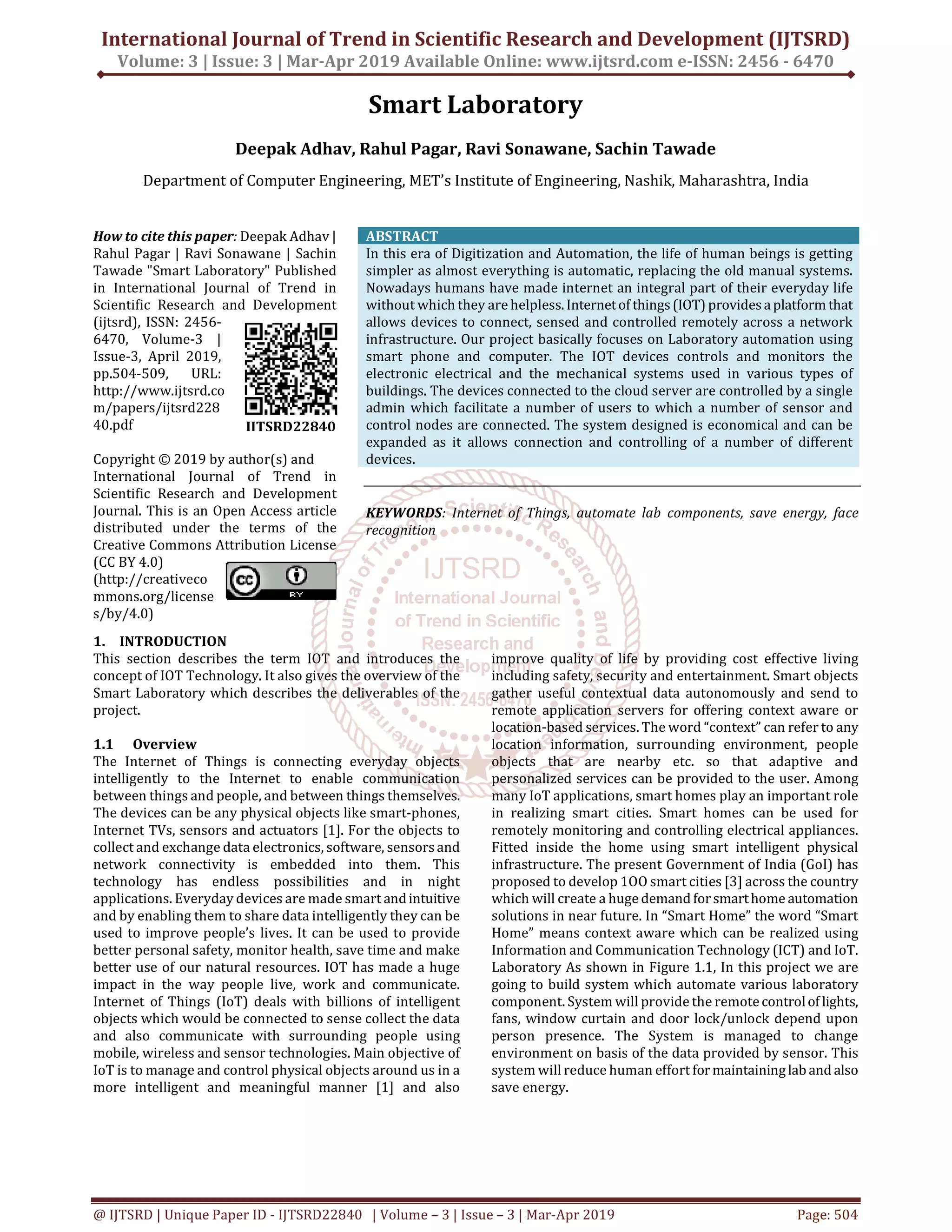 Smart Laboratory | PDF