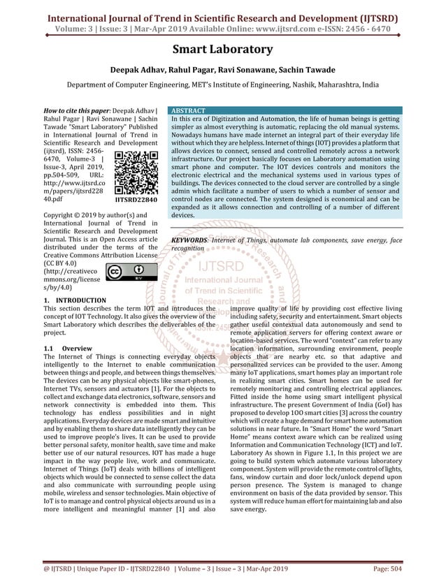 Smart Laboratory | PDF