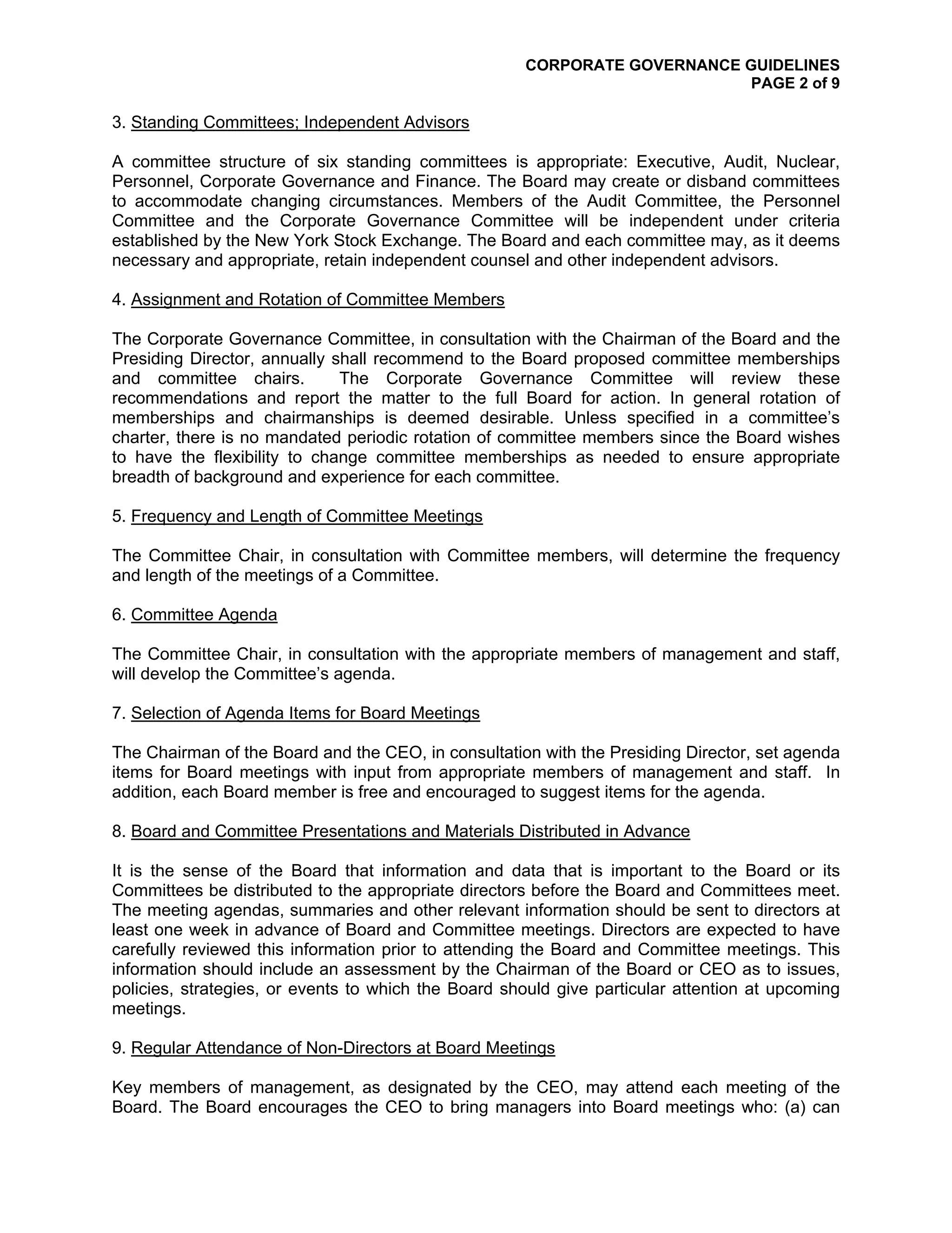 entergy Corporate Governance Guidelines-Jan2007 | PDF