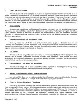 entergy Director Code of Conduct December8 | PDF