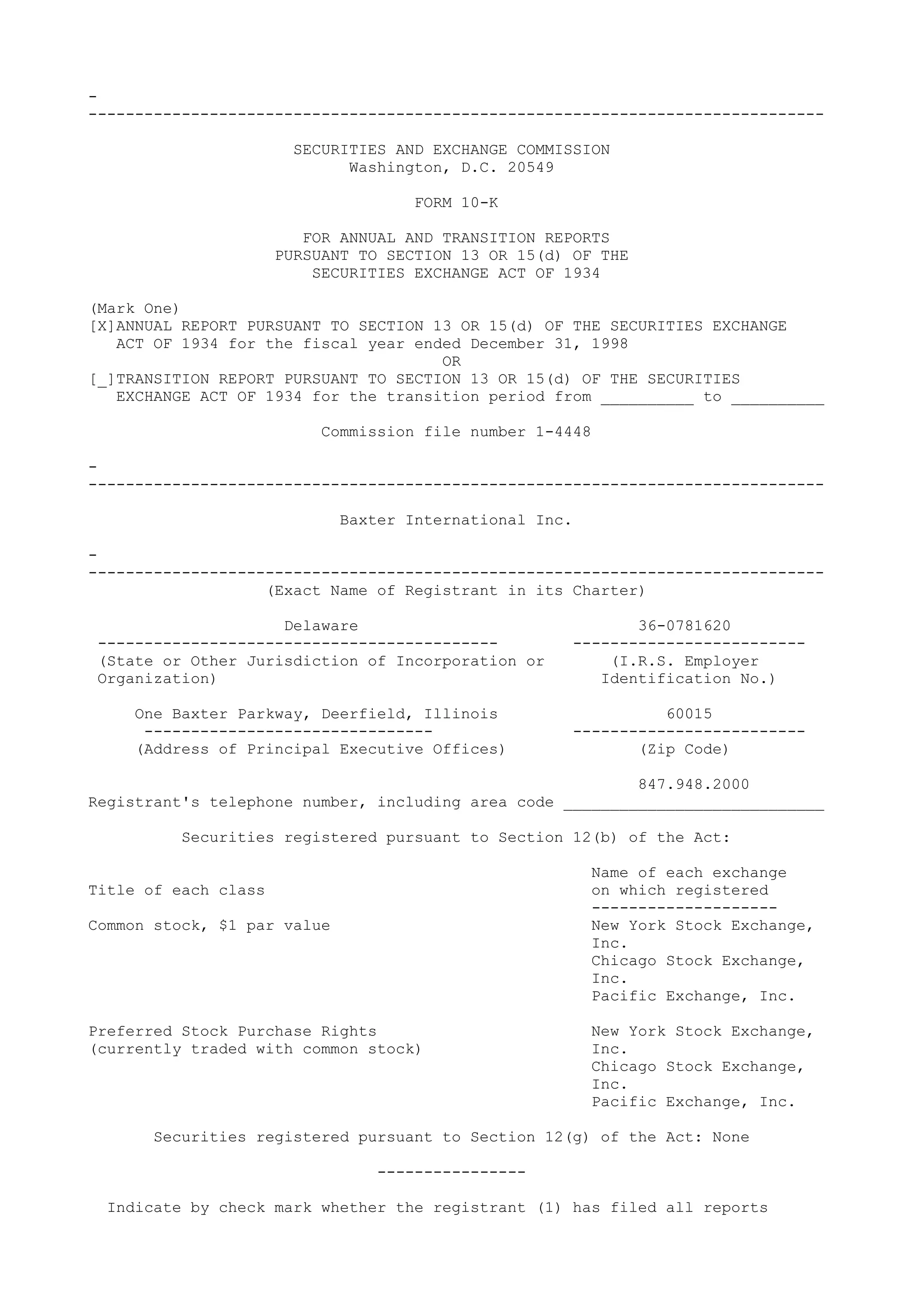 baxter international | TXT