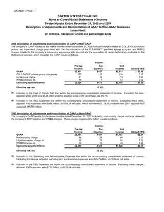 baxter international Q4/08/PR/ | PDF