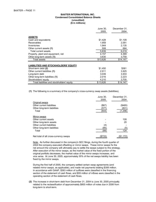 baxter international Schedules_Q2-05 | PPT