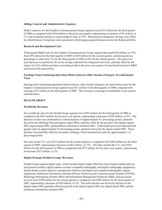 eastman kodak 3q 06mda | PDF