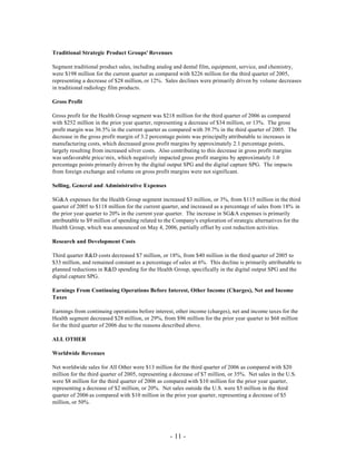 eastman kodak 3q 06mda | PDF