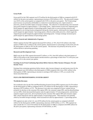 eastman kodak 3q 06mda | PDF